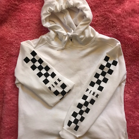 PINK Victoria's Secret | Tops | Pink Oversized White Checkered Pullover ...